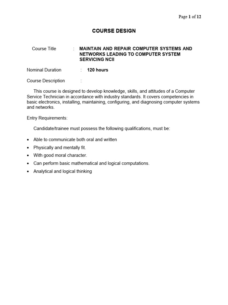 Cbc Coc4 Leading To Css Ncii Pdf Tools Methodology
