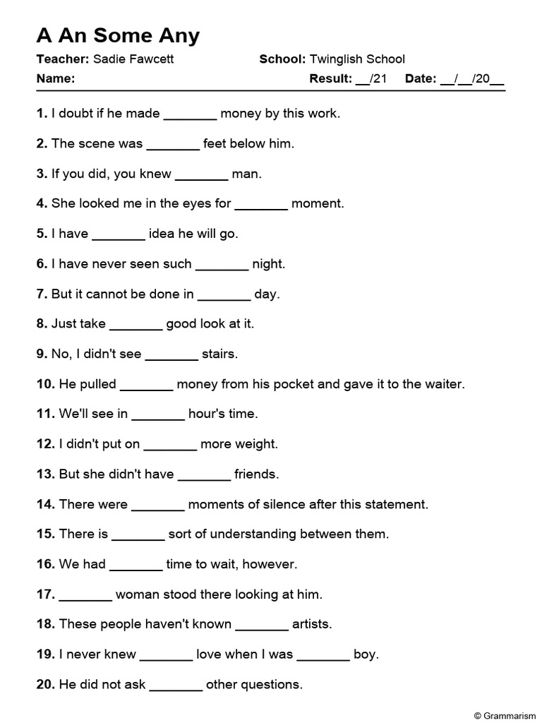 Fill-in-the-Blank Grammar Exercise | PDF