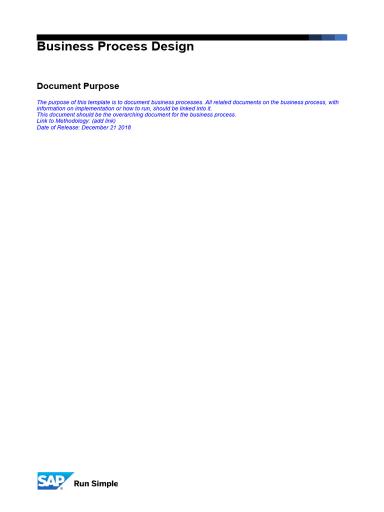 SAP Business Process Design Template | PDF | Business Process | Service ...