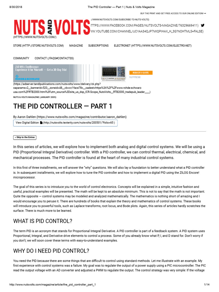 Analog PID Controller Overview | PDF | Capacitor | Operational Amplifier