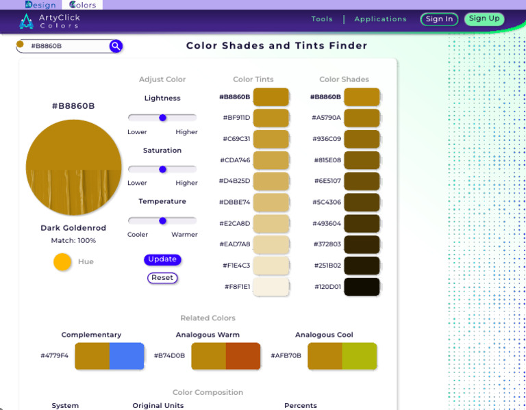Color Shades and Tints Finder ArtyClick 3 | PDF