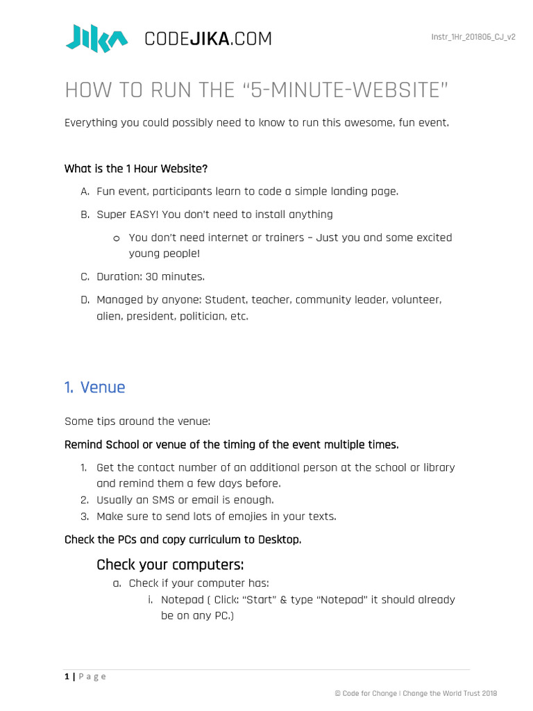 How-to-teach-the-5-Minute-Website-v1 | PDF | Personal Computers ...