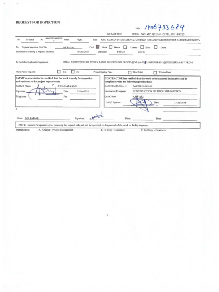 Sac Myp QC P4 Civil Rfi 89323 | PDF