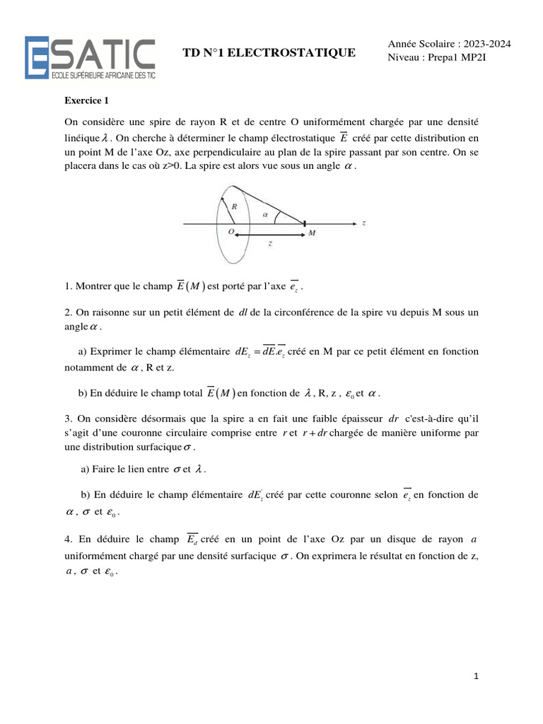 Cours et exercices d'électrostatique | PDF | Électrostatique | Physique ...