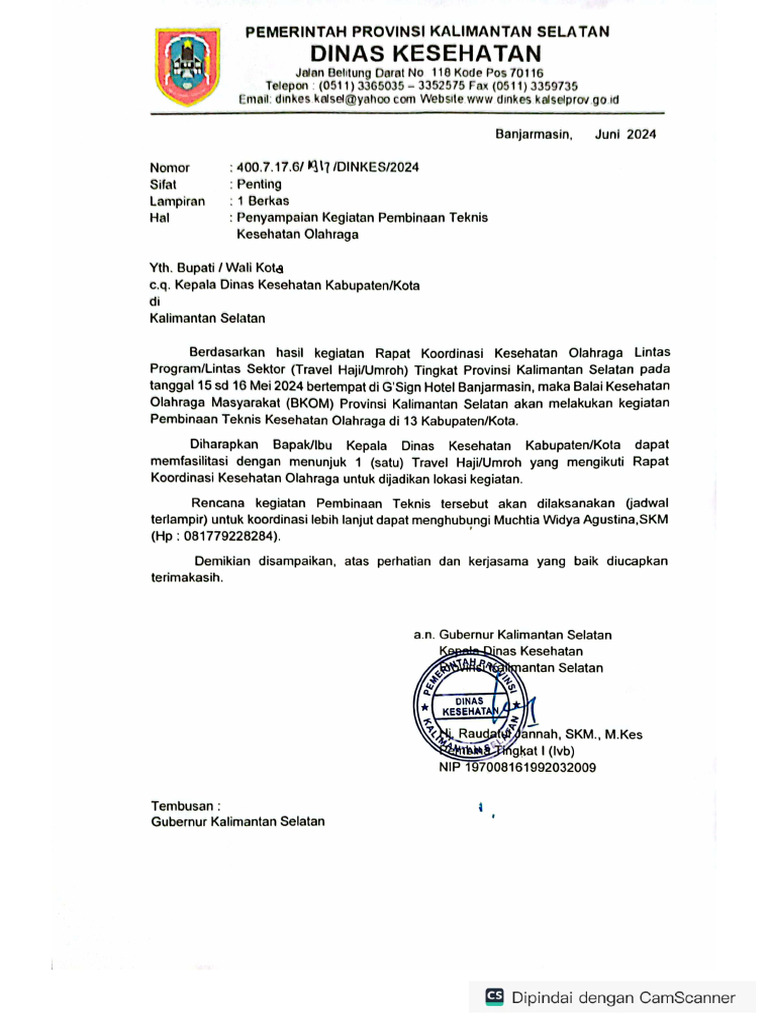 Surat Pembinaan Teknis KabKota | PDF