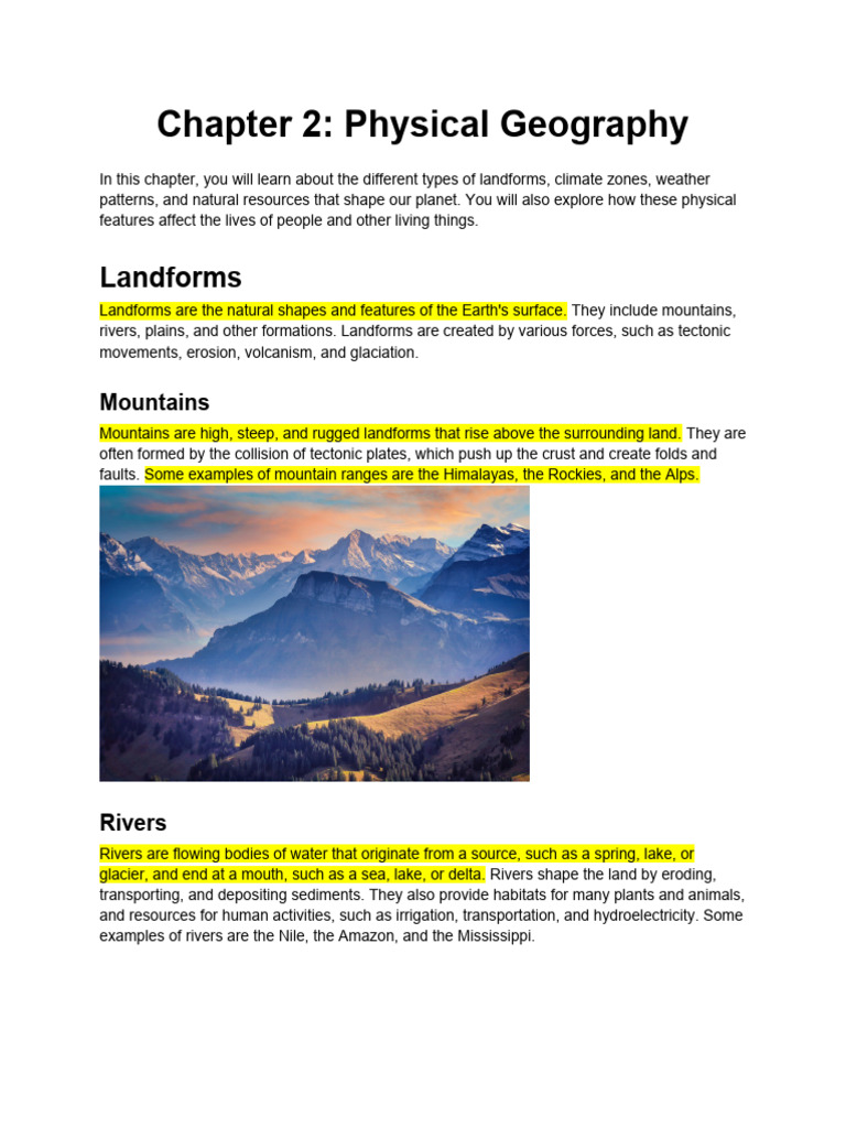 Chapter 2 - Physical Geography | PDF | Renewable Resources | Temperate ...