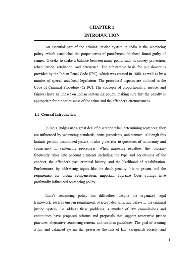 CH 1-INTRODUCTION | PDF | Sentence (Law) | Crimes