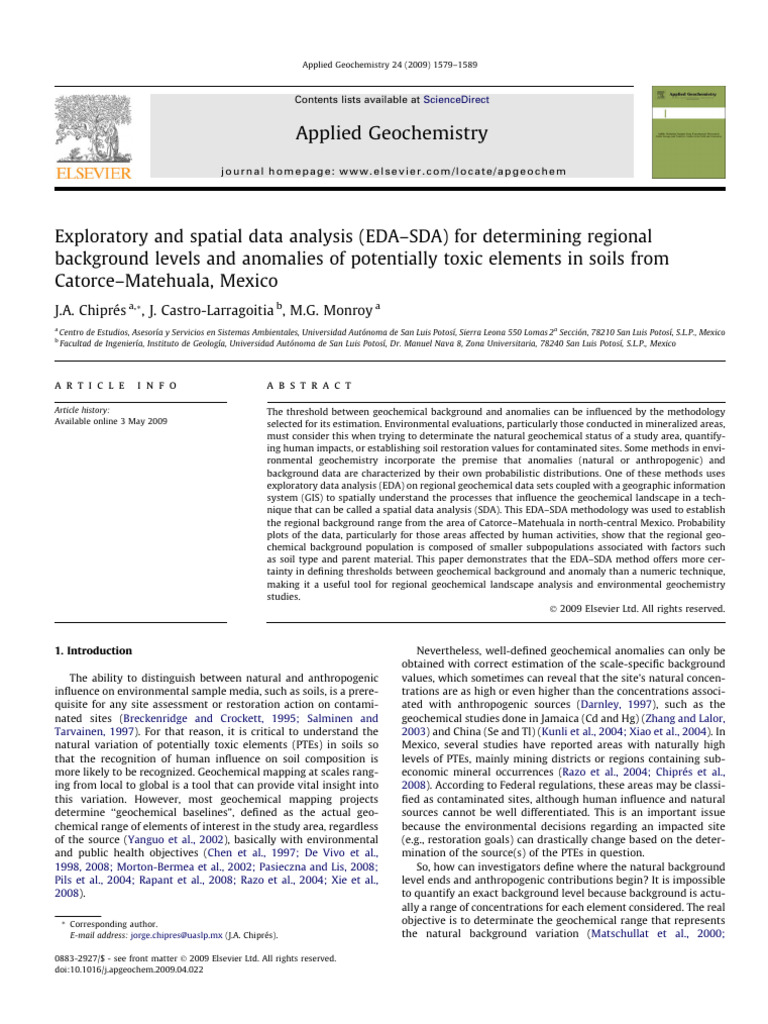 Exploratory and Spatial Data Analysis ED | PDF | Geochemistry | Geographic Information System