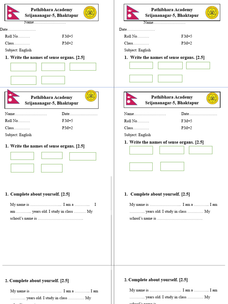 Class 1 Question | PDF