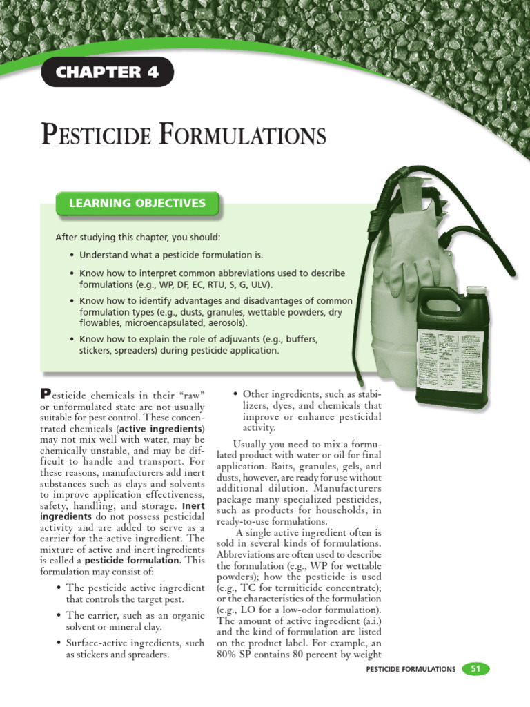 Pesticide Formulations | PDF | Emulsion | Pest Control