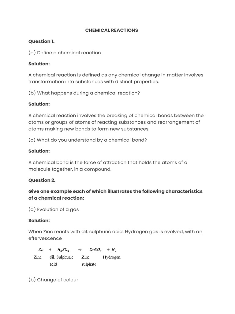 Chemical Reactions Pdf Chemical Reactions Precipitation Chemistry