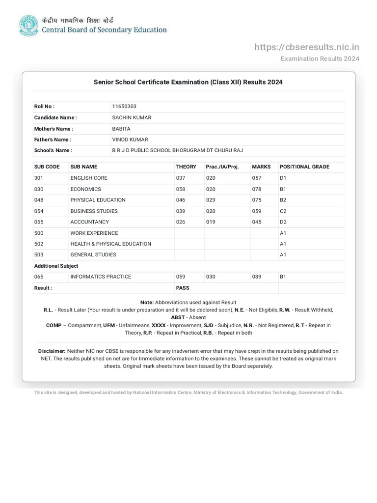 CBSE Results 2024 | Download Free PDF | Qualifications | Student Assessment And Evaluation