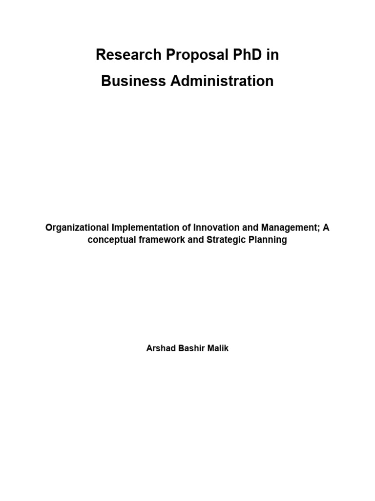 PhD Proposal: Innovation Management Strategy | PDF | Innovation ...