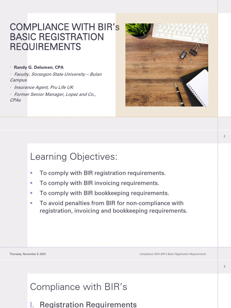 Compliance With BIR Basic Registration Reqs | PDF | Value Added Tax ...
