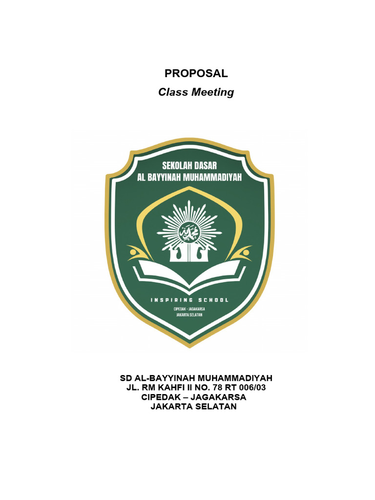 Proposal Class Meeting 2024 FIX | PDF