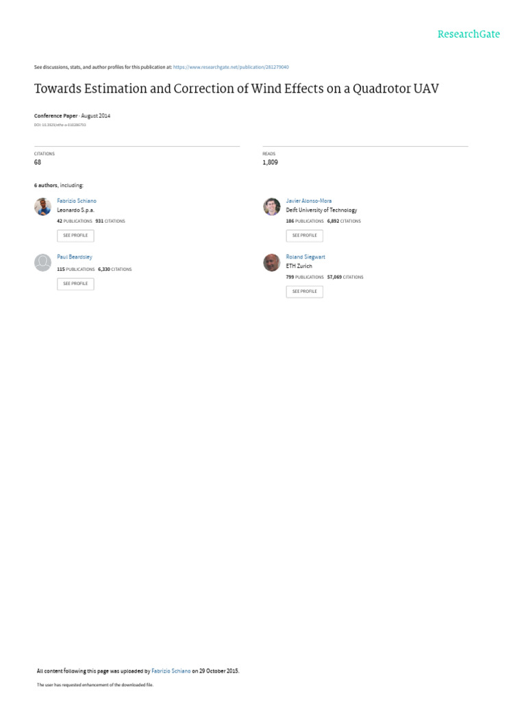 Quadrotor Wind Effect Estimation | PDF | Wind Speed | Mechanics