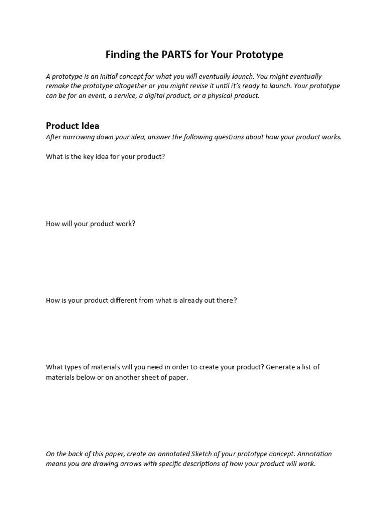 Finding The PARTS For Your Prototype | PDF | Prototype | Psychology