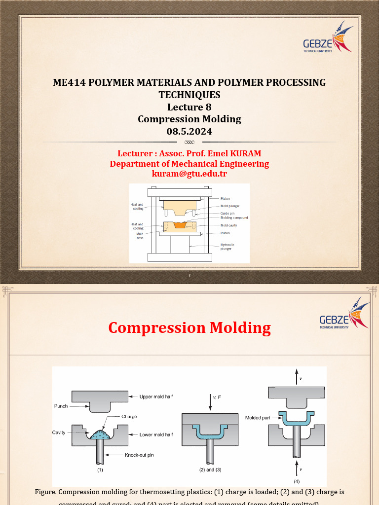 ME414 - Lecture 8 - Compression Molding | PDF | Technology ...