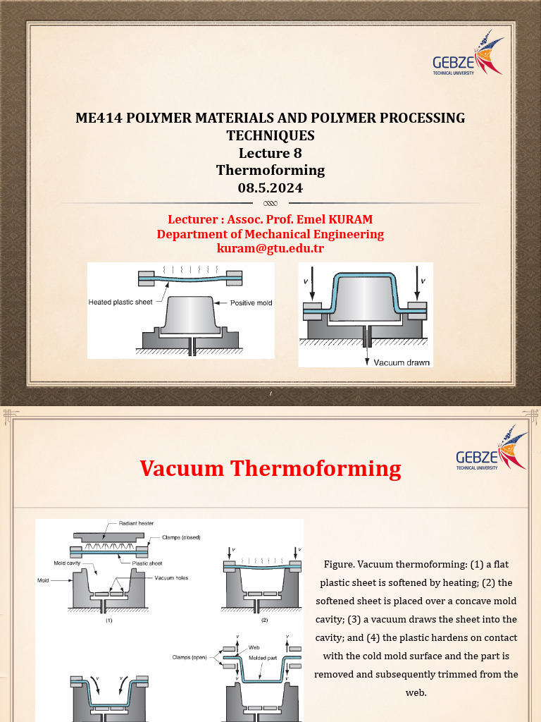 ME414 - Lecture 8 - Thermoforming | PDF | Plastic | Materials Science