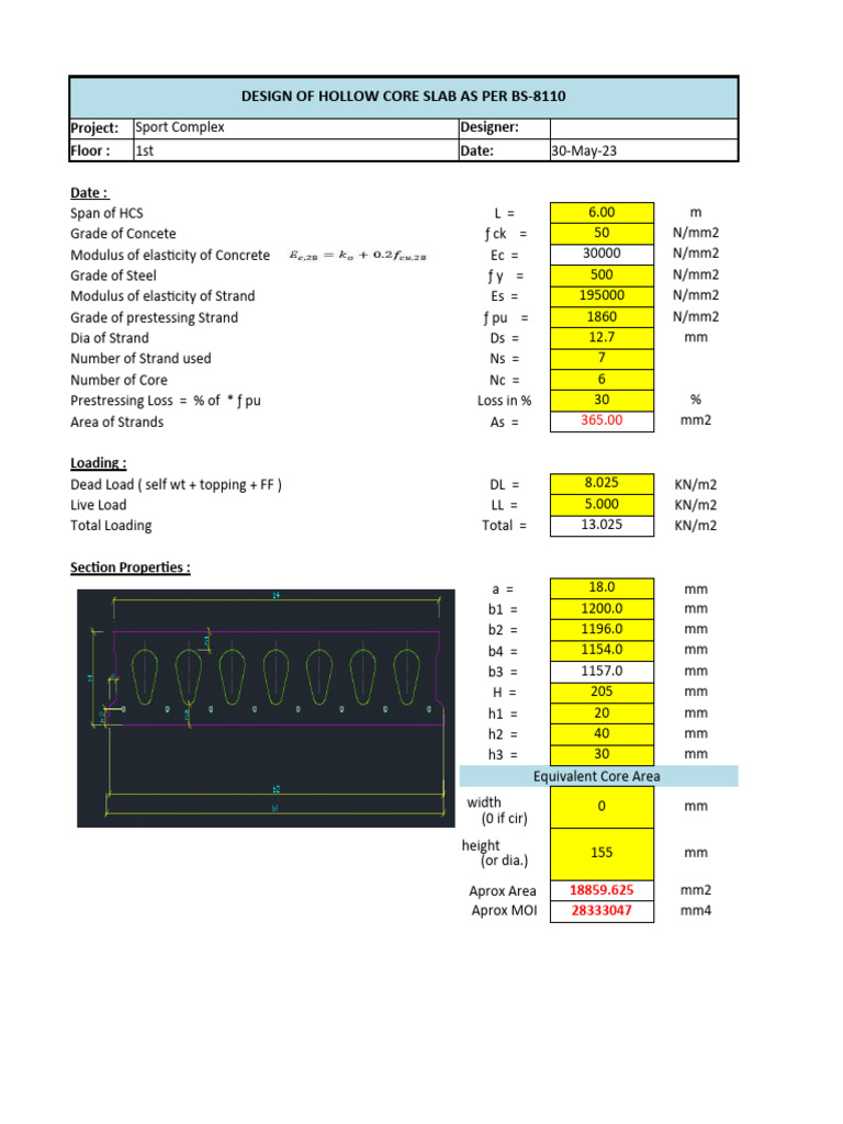HCS SLAB DESIGN AS PER BS-8110 Revised 07 June 2023 FROM SIR | PDF ...