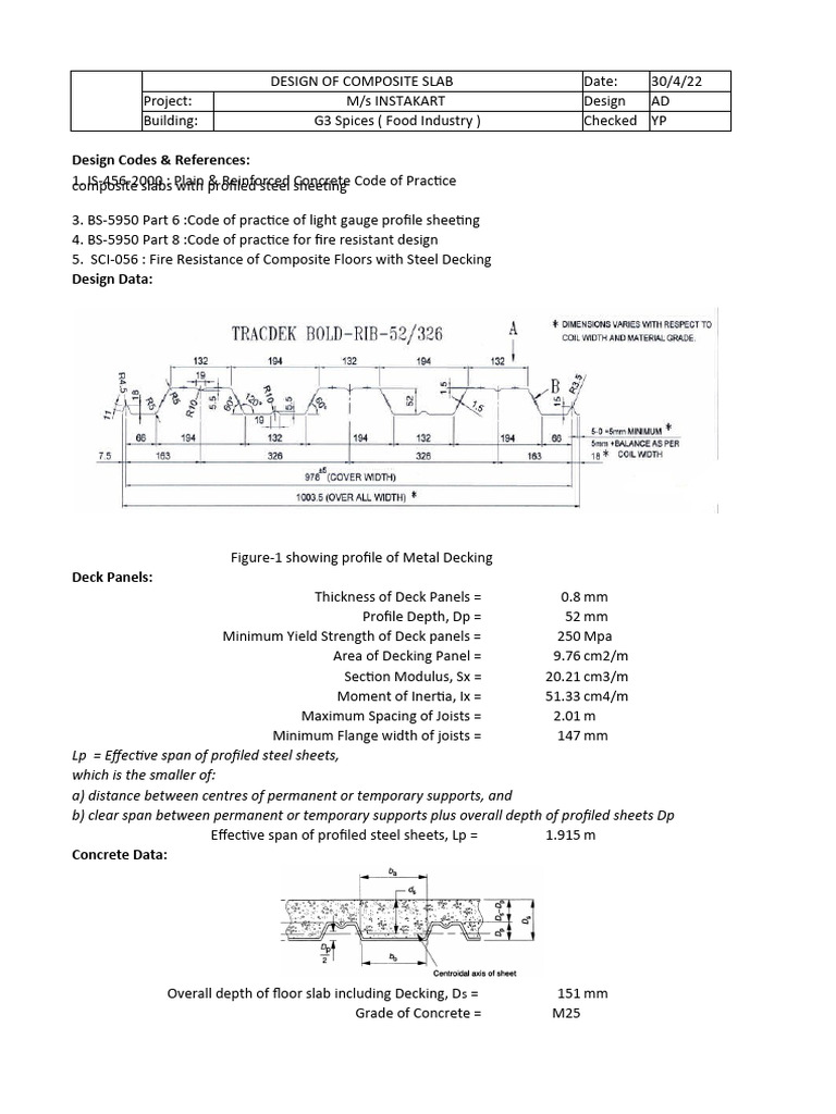 composite slab design | Download Free PDF | Concrete | Strength Of ...