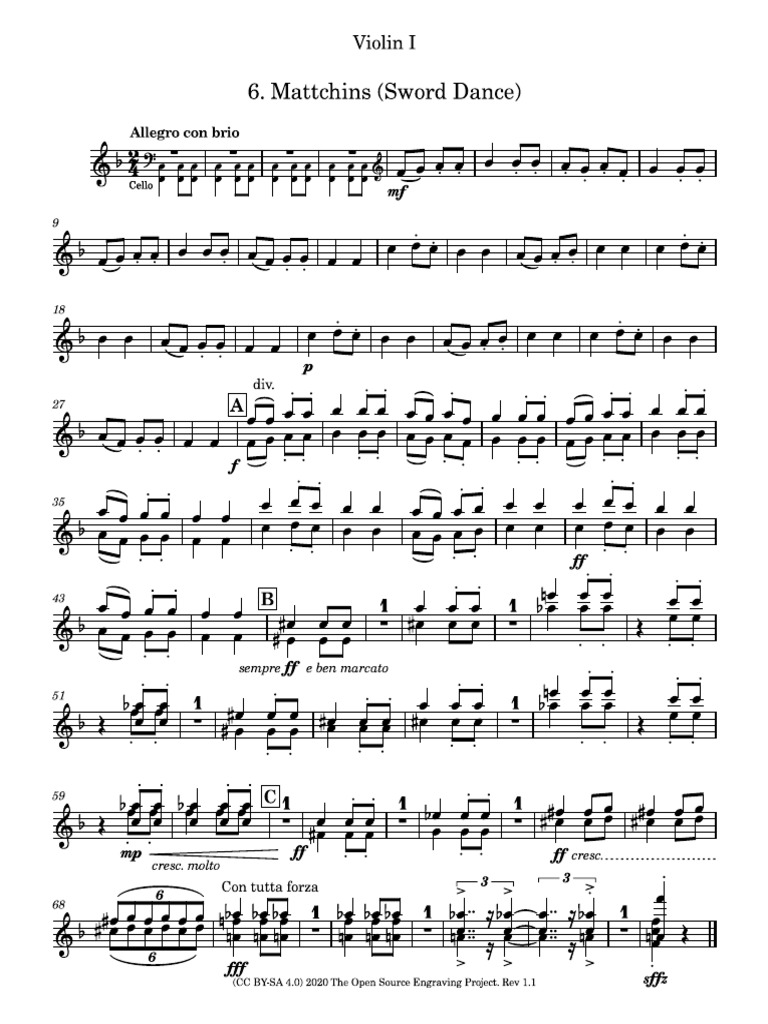 Violino 1 Mattachins | PDF