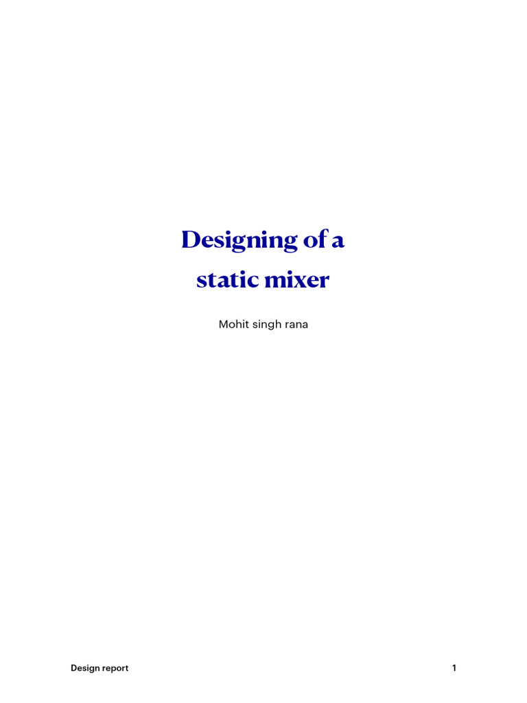 Static Mixer Design Guidelines | PDF | Reynolds Number | Turbulence