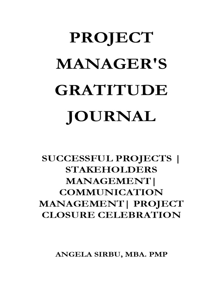 Project Manager's Gratitude Journal | PDF | Gratitude | Goal
