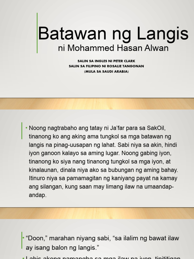 Q3-Y3-Batawan NG Langis | PDF
