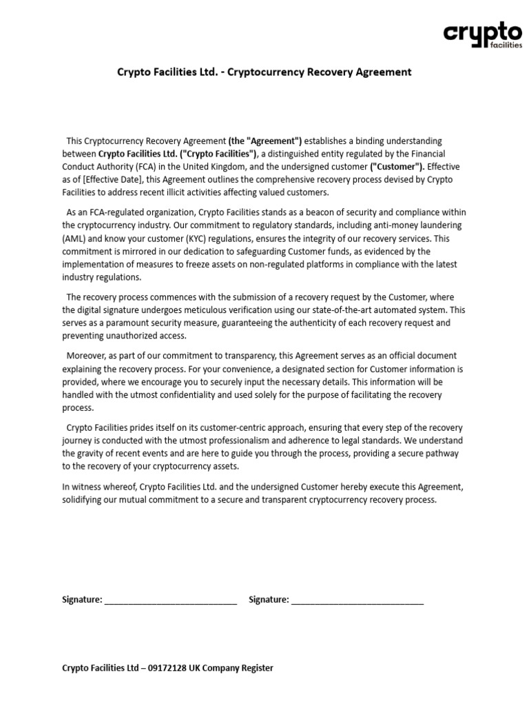 Agreement Template | PDF | Cryptocurrency | Regulatory Compliance