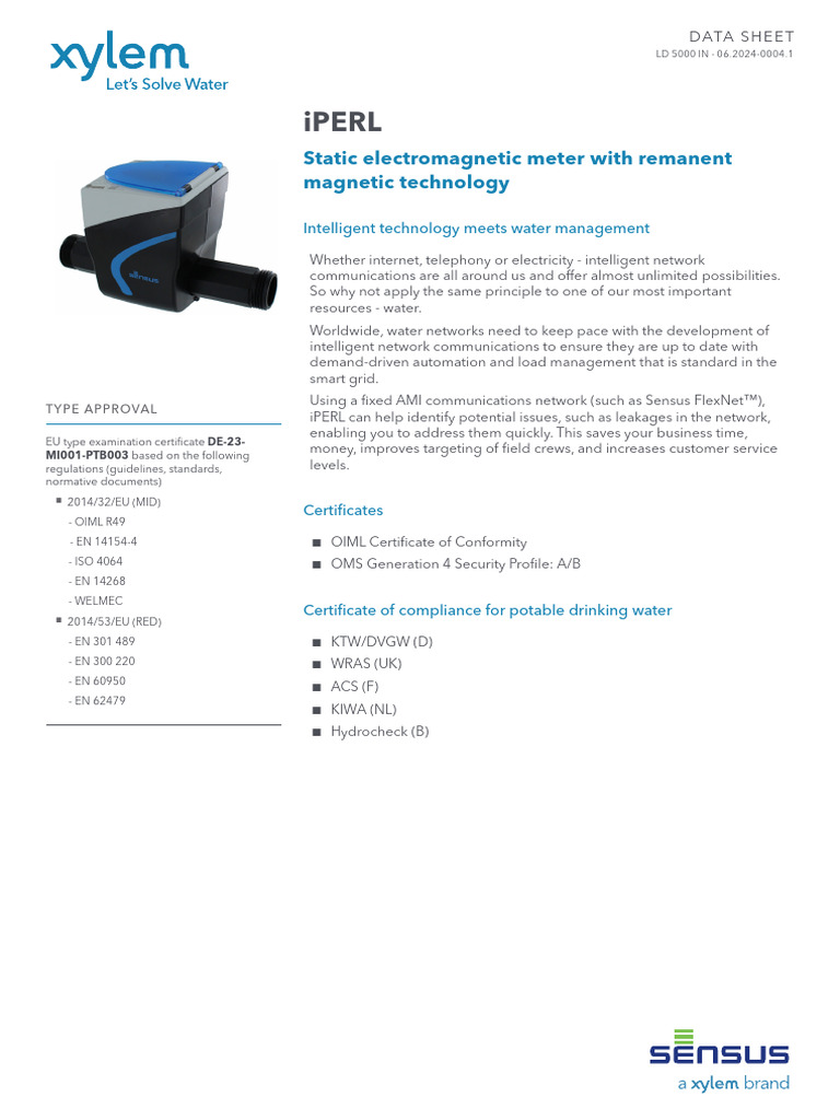 Data Sheet Iperl FLX 868 433 MHZ in | PDF | Flow Measurement ...