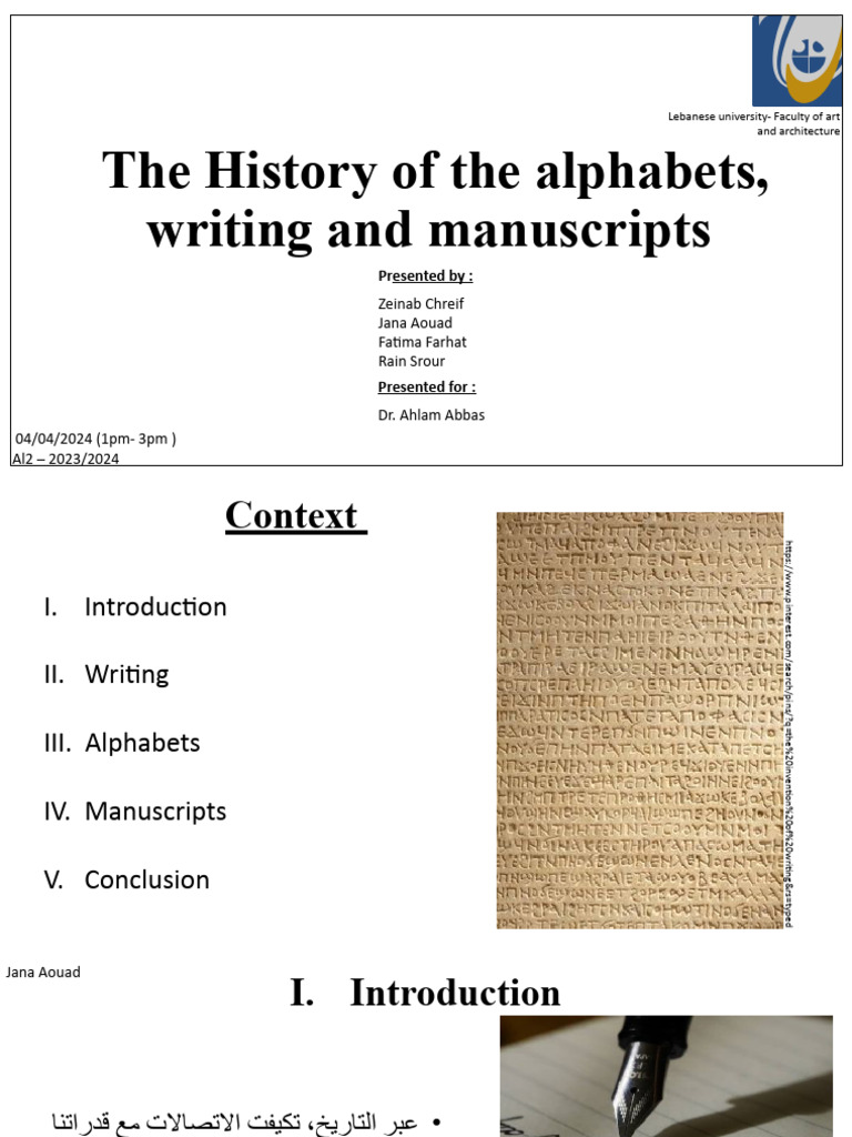 The History of Alphabets, Writing and Manuscript | PDF