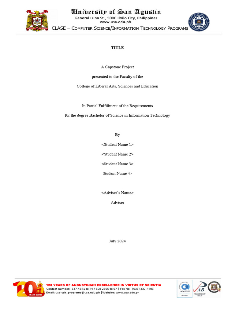 Capstone Project in IT Program | PDF | Computers | Technology & Engineering