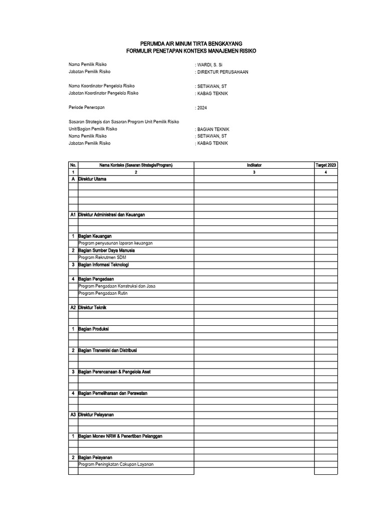 Contoh Template Kertas Kerja MR | PDF