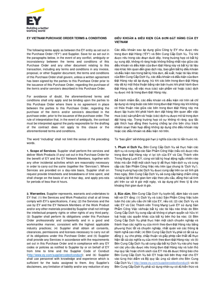 Ey Vietnam Procurement Terms Conditions | PDF