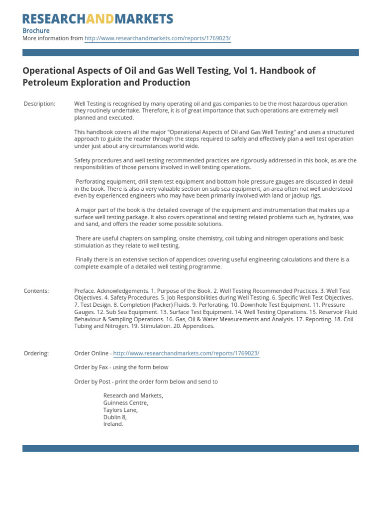 Operational Aspects of Oil and Gas Well Testing | PDF | Oil Well