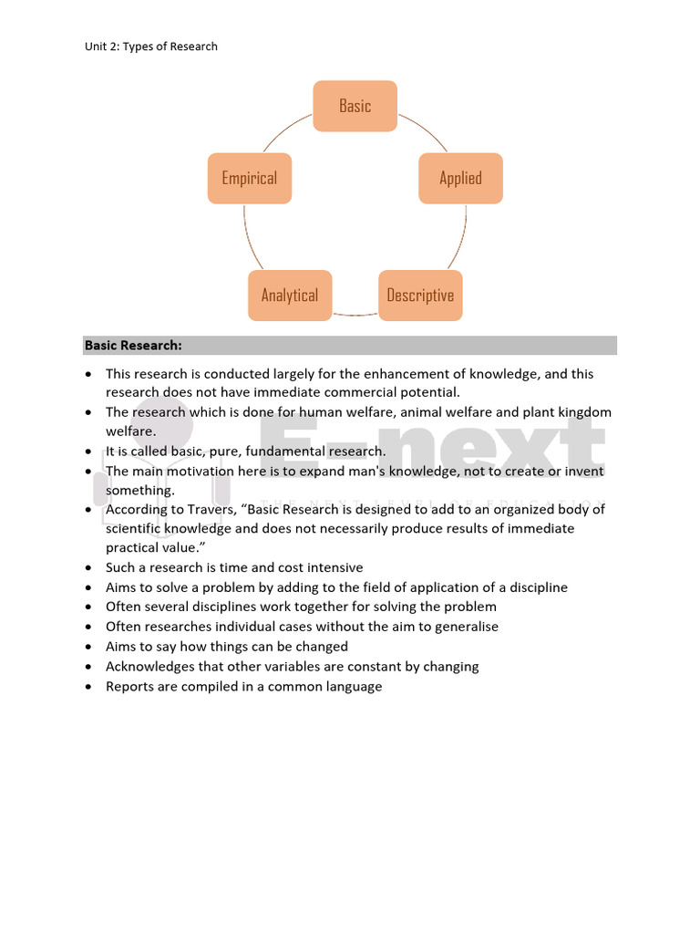 Unit-2 Types of Research (E-next.in) | PDF | Quantitative Research ...