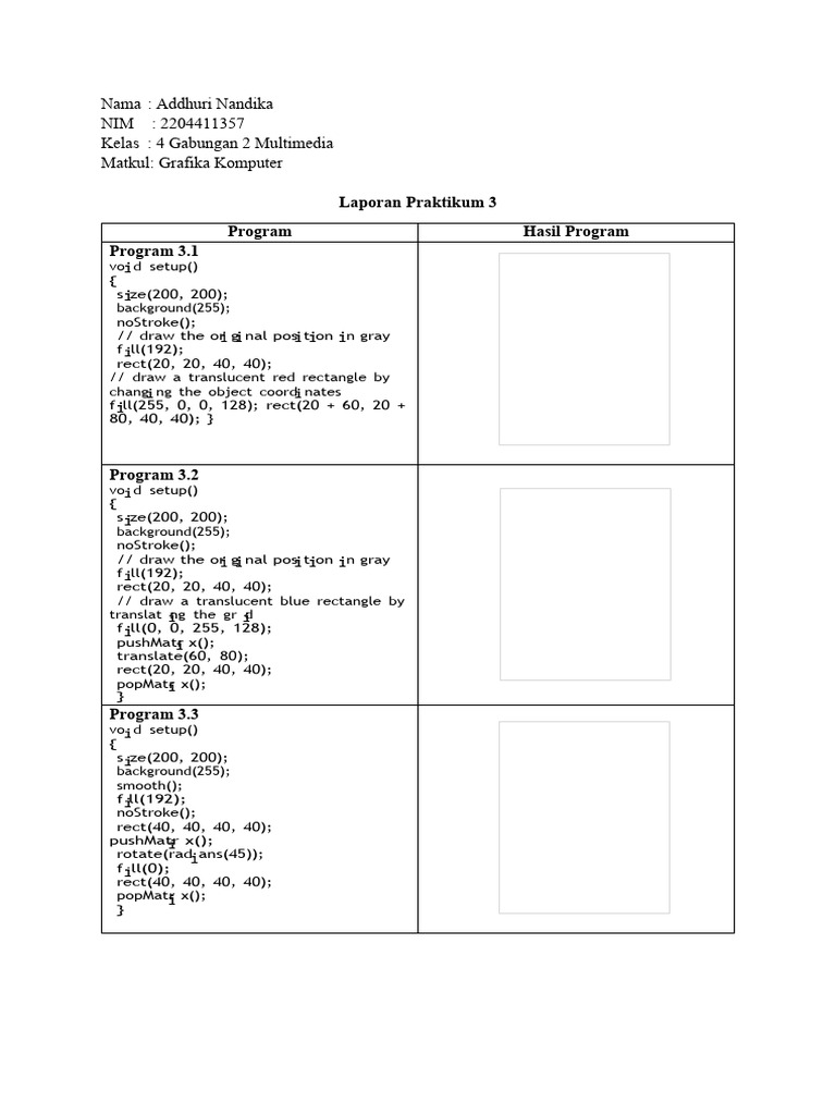 Computer Graphics Practical Report | PDF