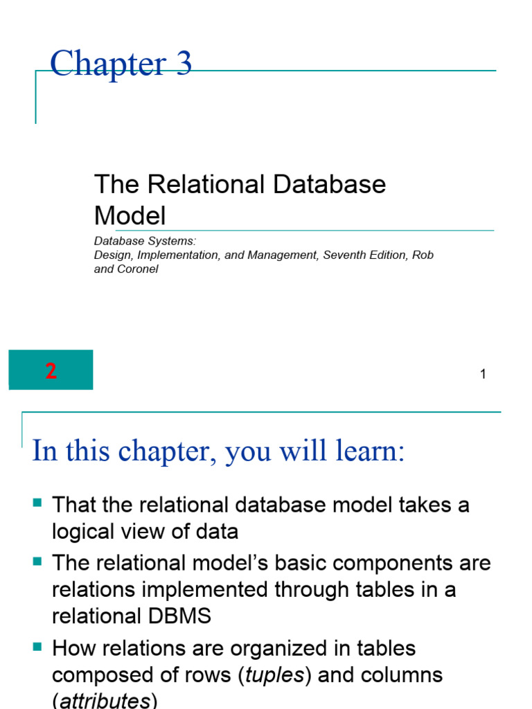 Chapter03 Updated | PDF | Relational Model | Relational Database