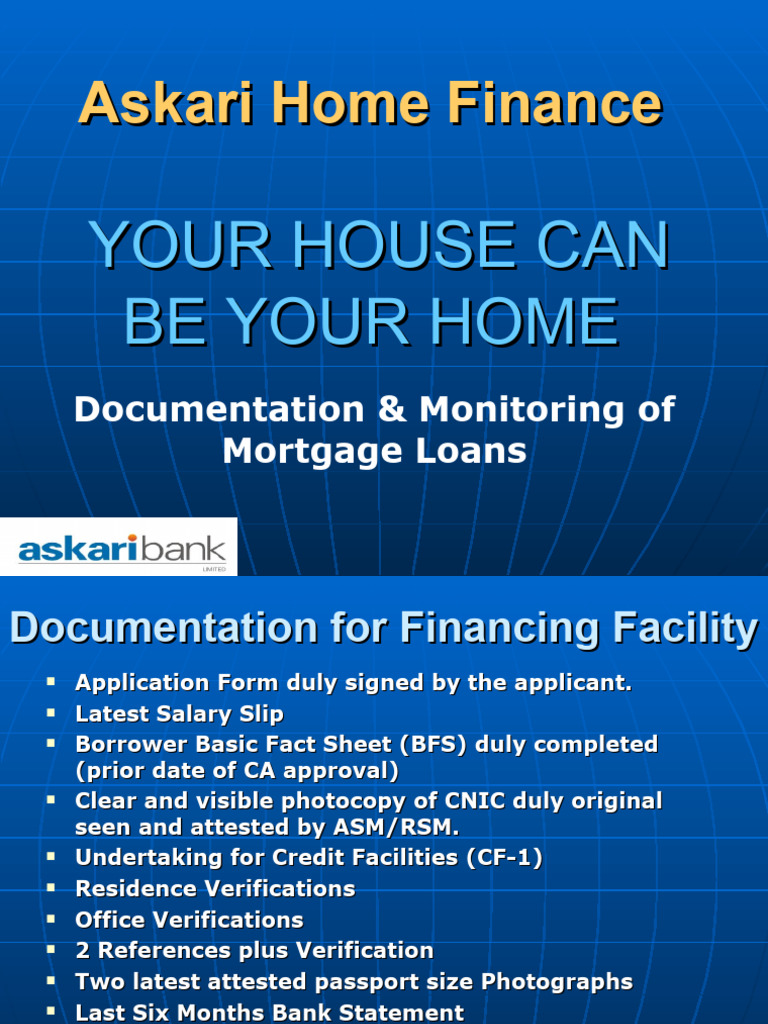 Documentation & Monitoring of Mortgage Loans | PDF | Cheque | Mortgages