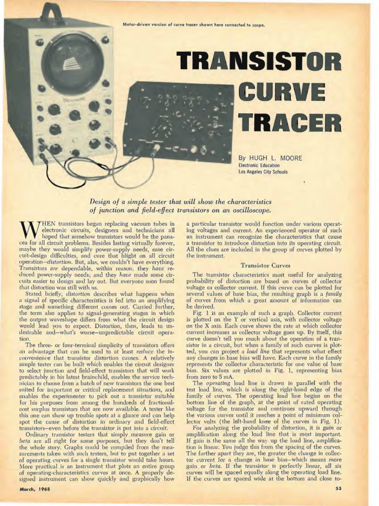 Transistor Curve Tracer Design Guide | PDF | Amplifier | Transistor