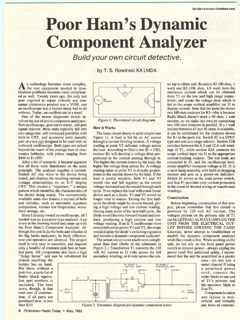 Adi Curbe Tracer Dynamic Component Analyzer | PDF | Electronic Circuits | Electrical Network