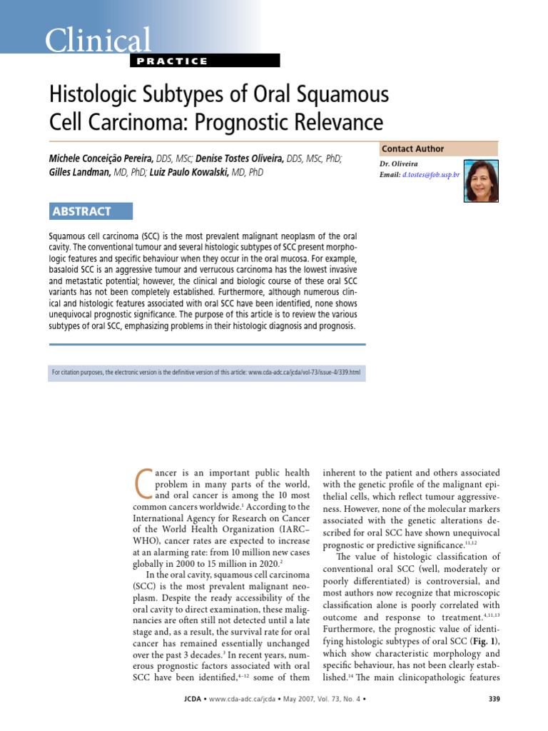 Clinical: Histologic Subtypes of Oral Squamous Cell Carcinoma ...