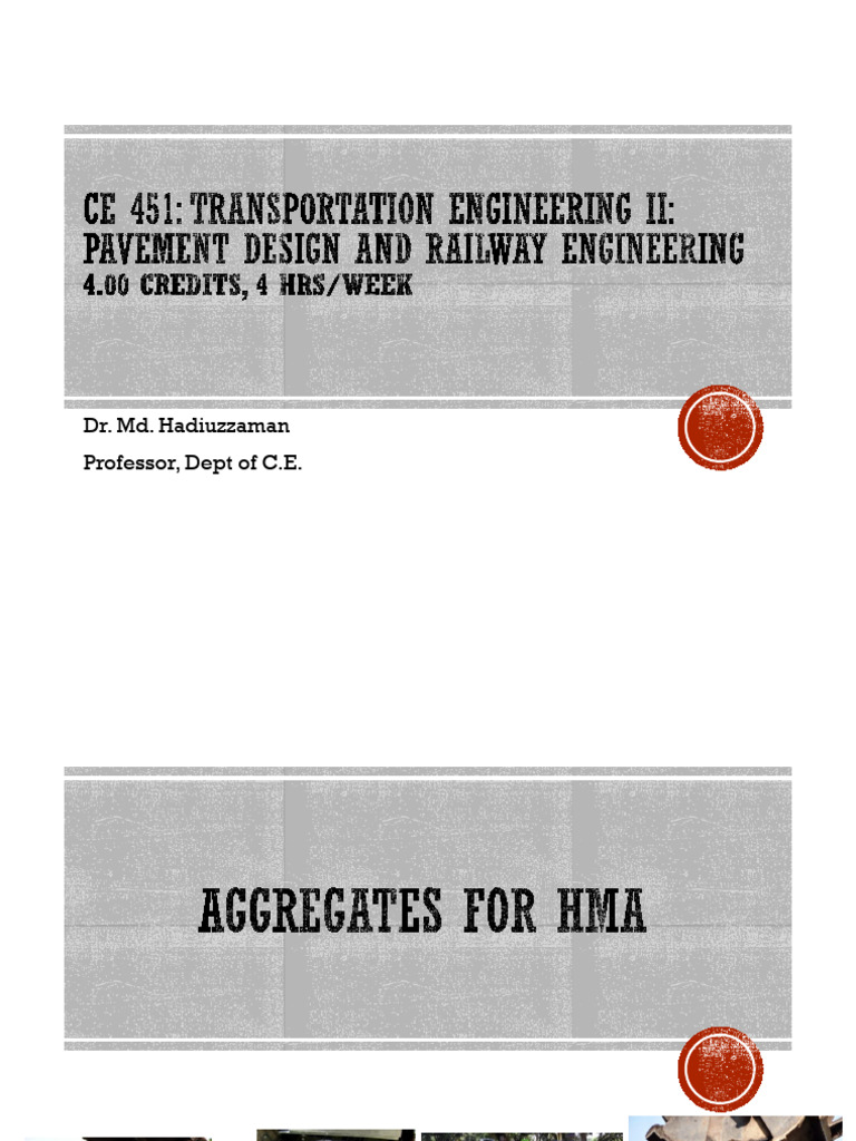 CE 451 - Aggregate For Asphalt Mixtures - Student | PDF | Construction Aggregate | Gravel