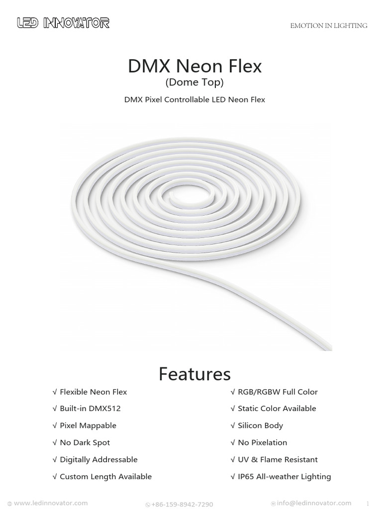 Datasheet - DMX Neon Flex (Dome Top) | PDF | Equipment | Electrical ...