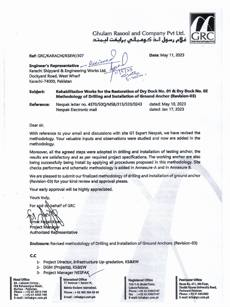 02 - GRC Submitted - Drilling, Installation and Grouting Methodology ...