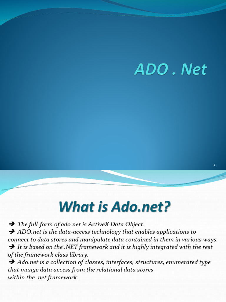 ADO.NET Overview and Data Management | PDF | Databases | Software