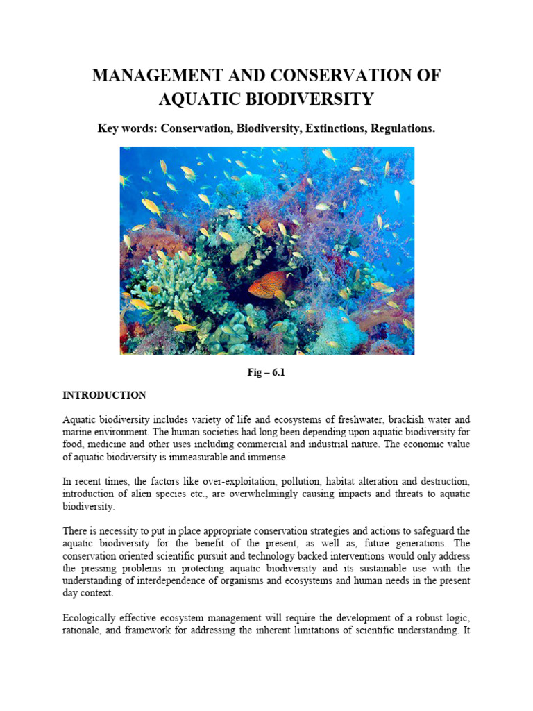 Management and Conservation | PDF | Conservation Biology | Biodiversity