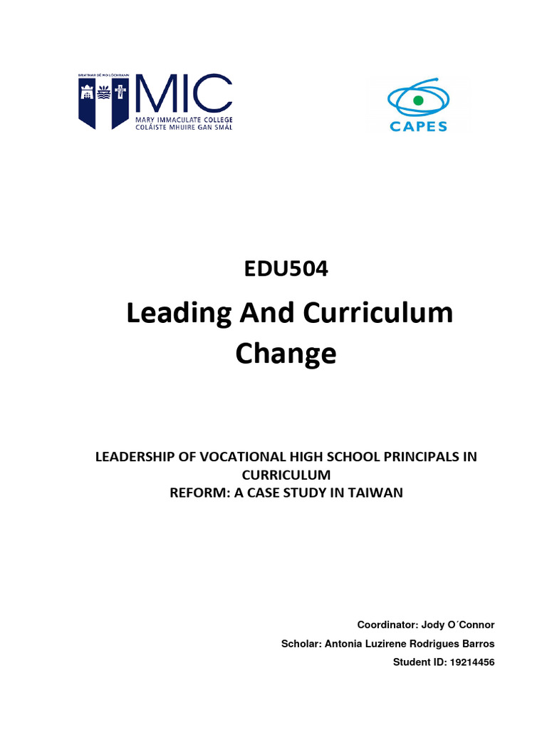 Article - Leading and Curriculum Change | PDF | Transformational Leadership | Leadership