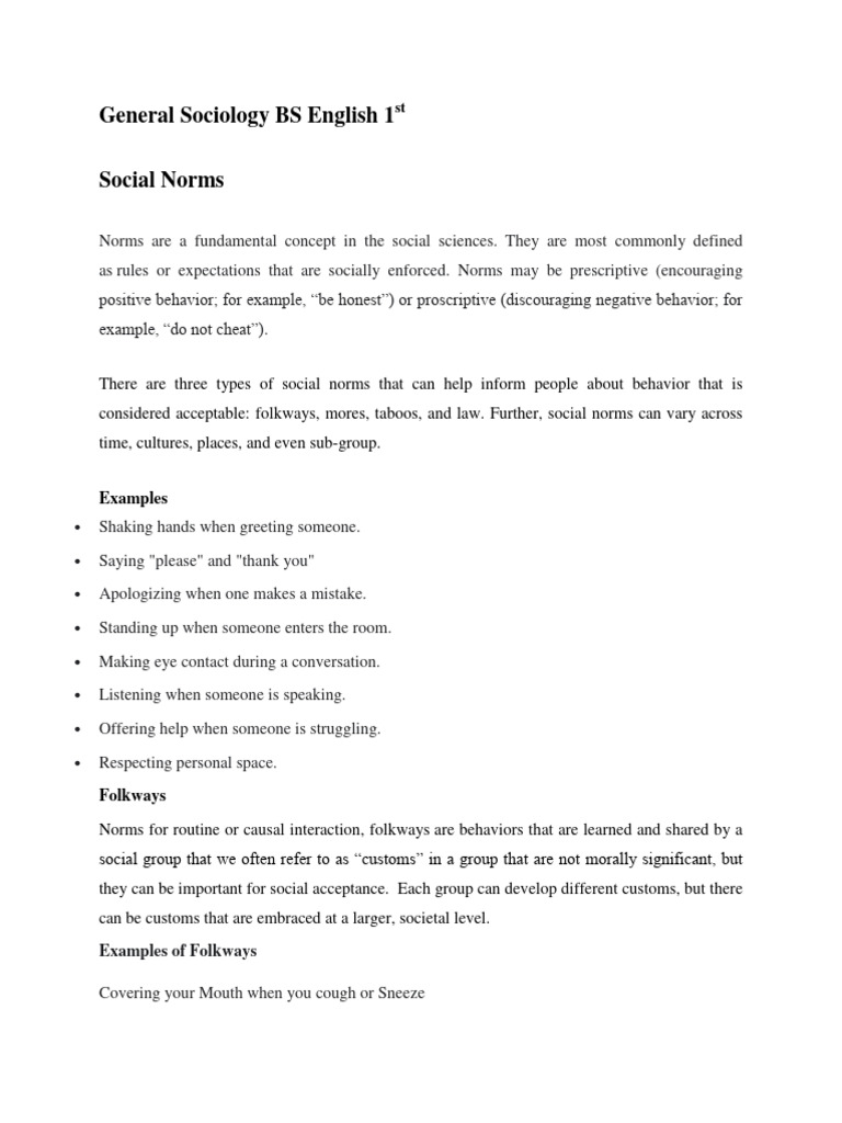 Social Norms | PDF | Psychology | Behavioural Sciences